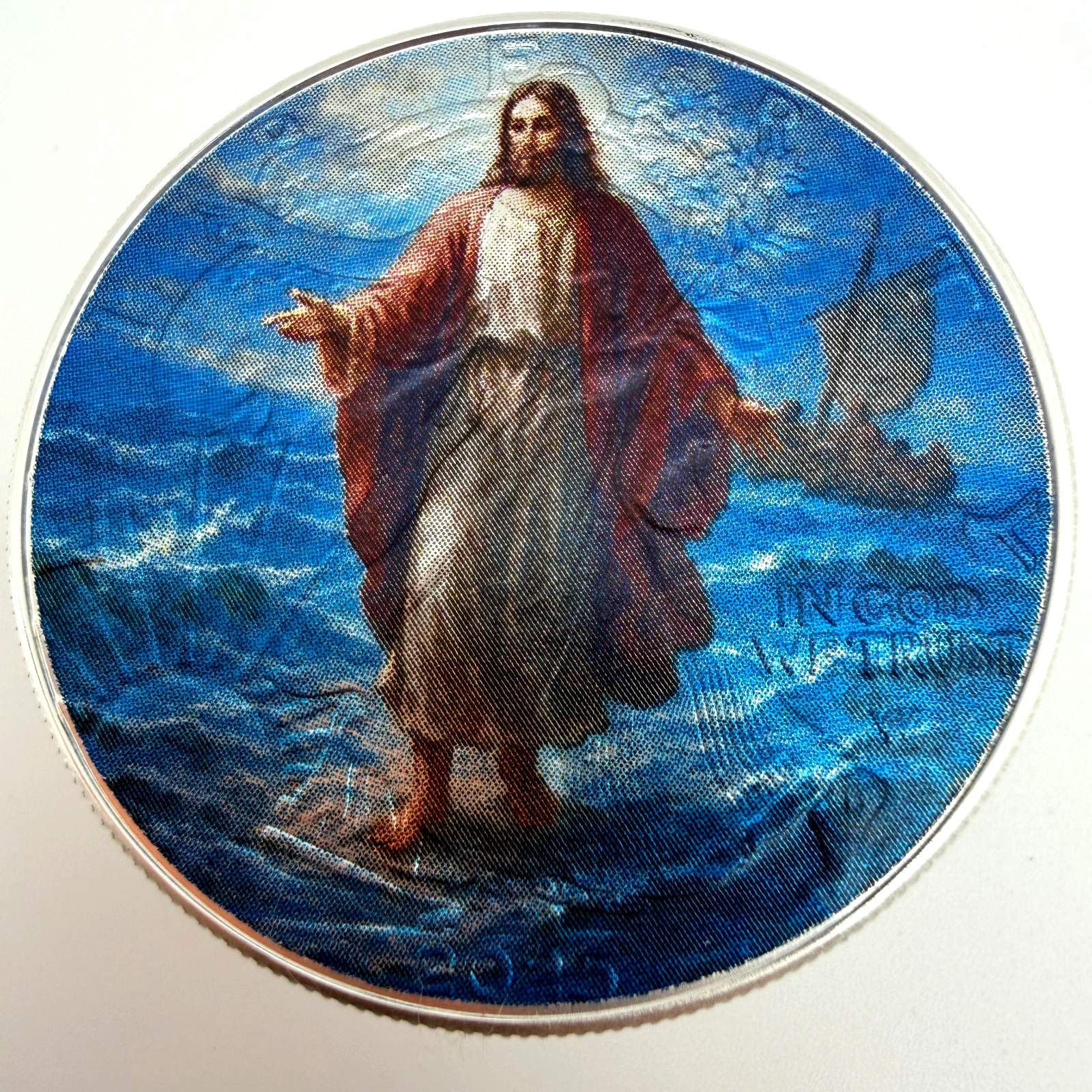 Jesus Walking on Water - American Silver Eagle 1oz .999 Silver Dollar ...